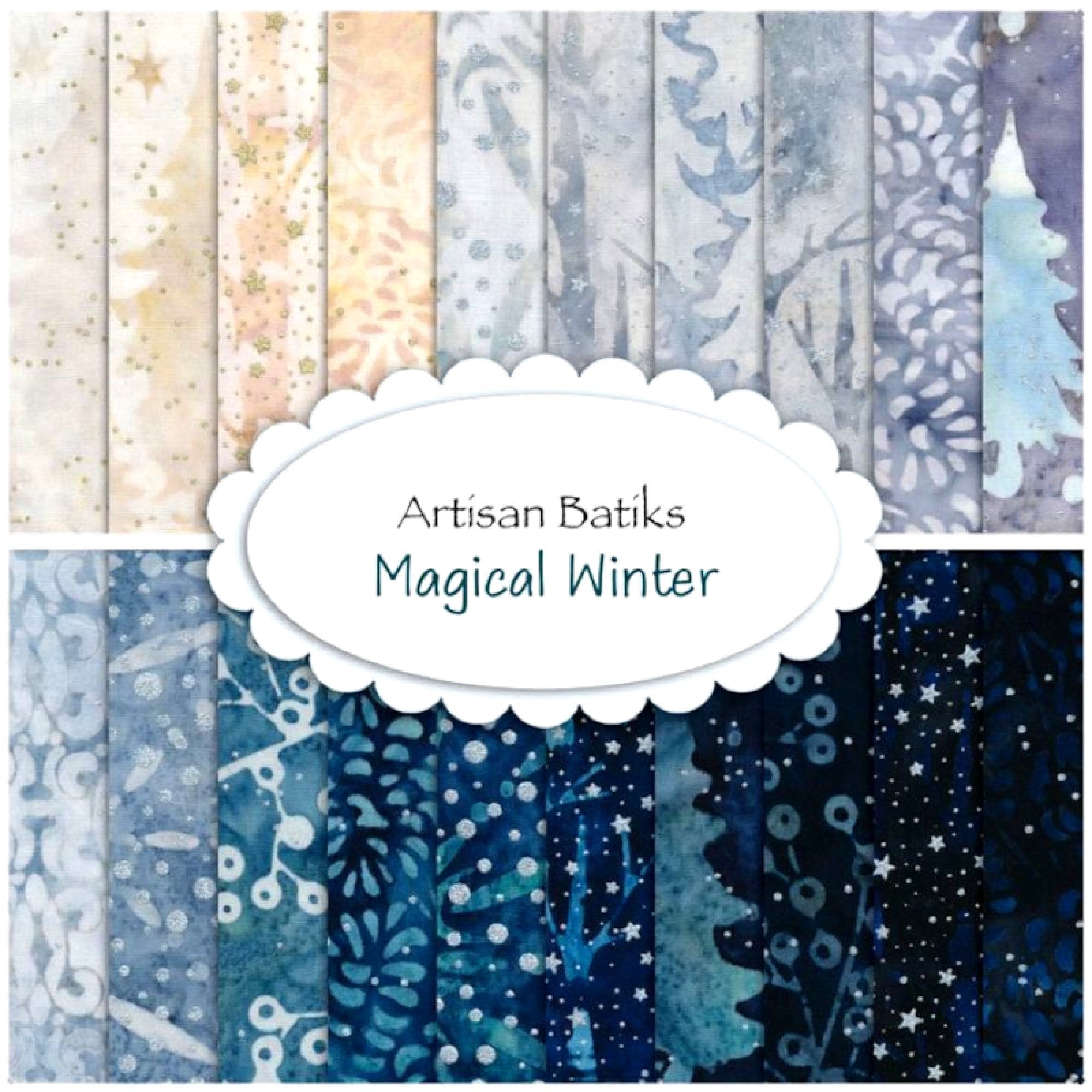 Magical Winter Batiks Layer Cake 10x10 42 Pieces By: Robert Kaufman - Etsy