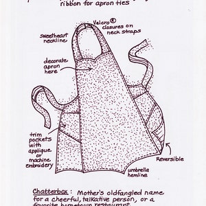 Chatterbox Apron Pattern *A Reversible Apron With Personality!* From ...