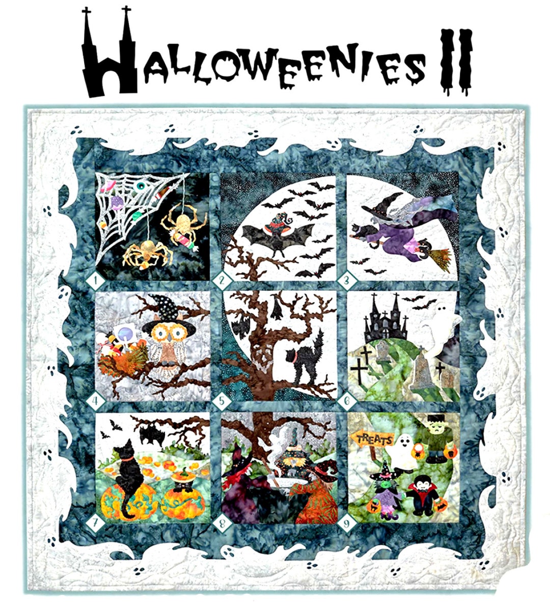 Halloweenies II full Pattern Set Embellishment Kit Applique Quilt ...