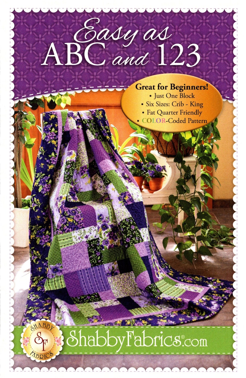 Easy as ABC and 123 *great Beginner Quilt Pattern* From: Shabby Fabrics ...