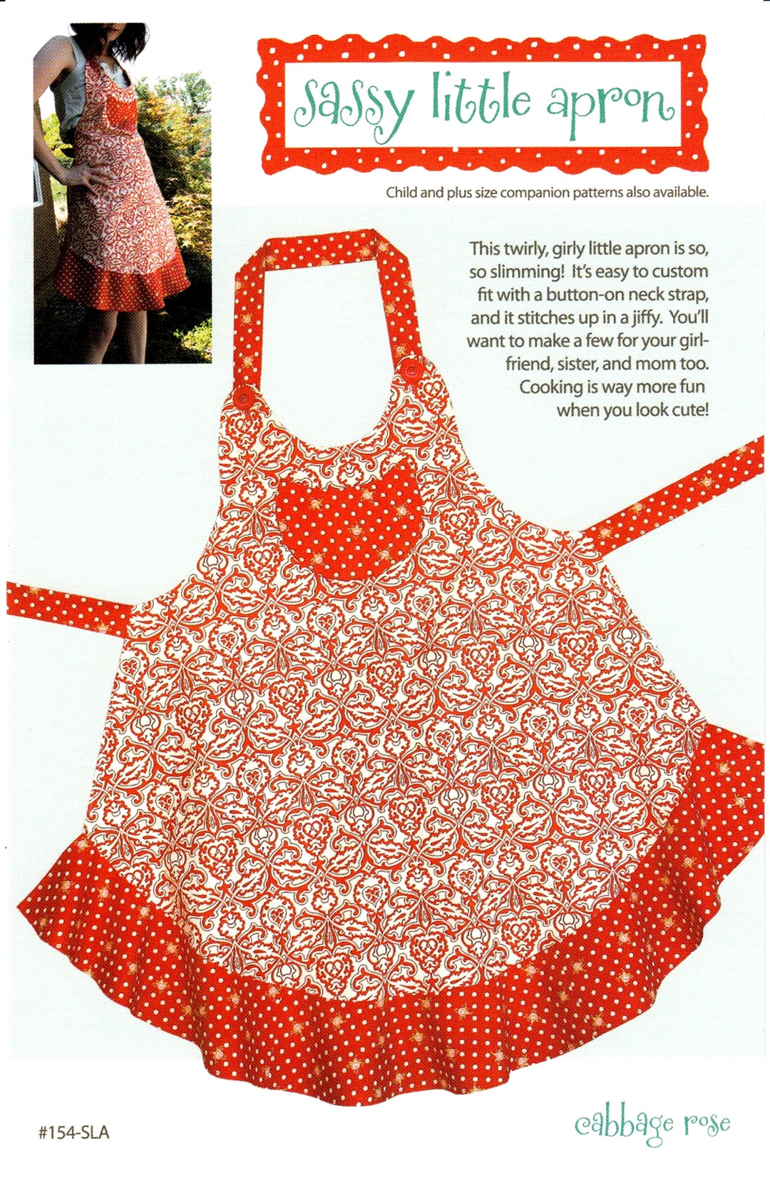 Sassy Little Apron - Adult Pattern *one-size Fits Most* By: Barbara ...