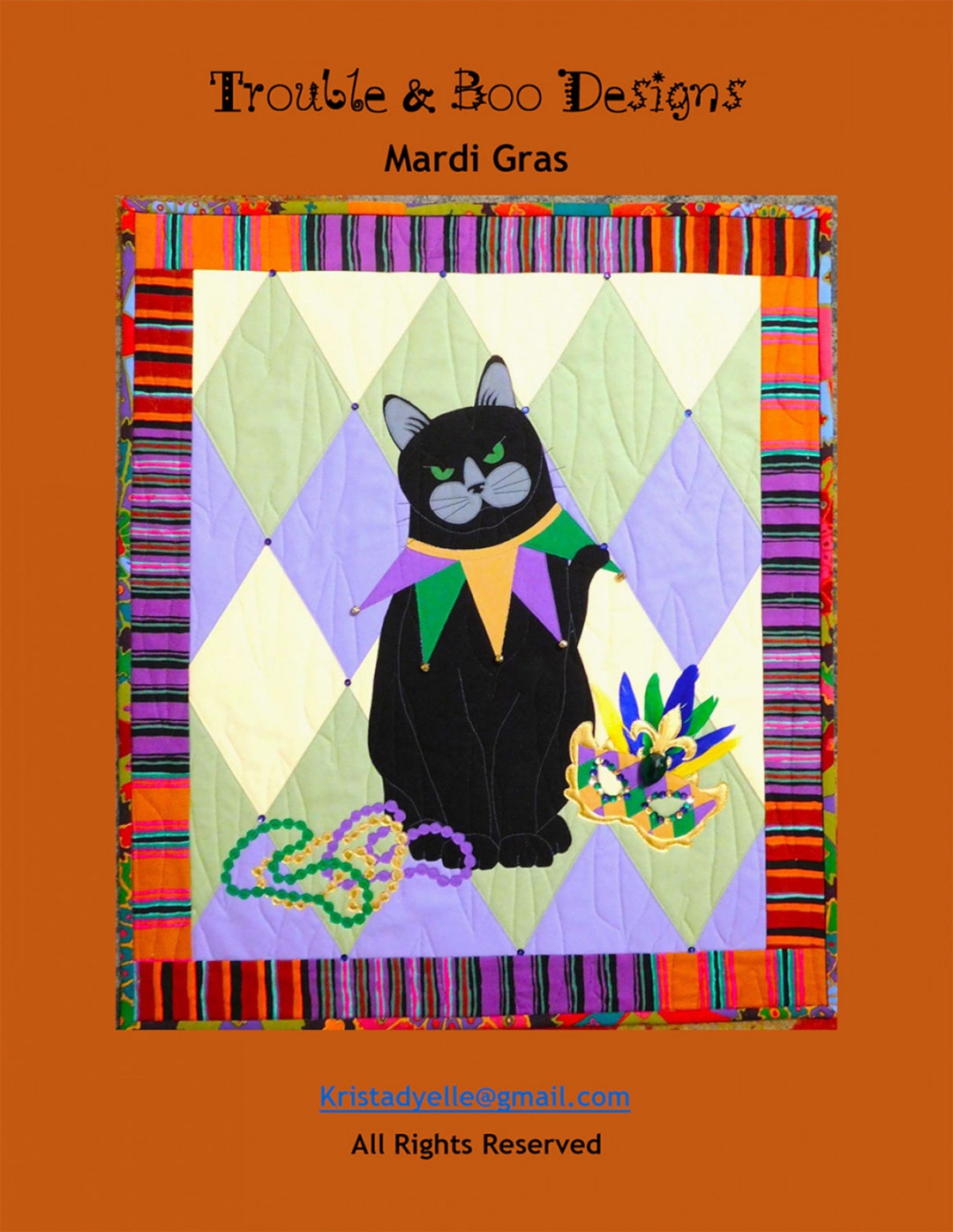 Mardi Gras *wall Hanging Quilt Pattern* From: Trouble & Boo Designs - Etsy