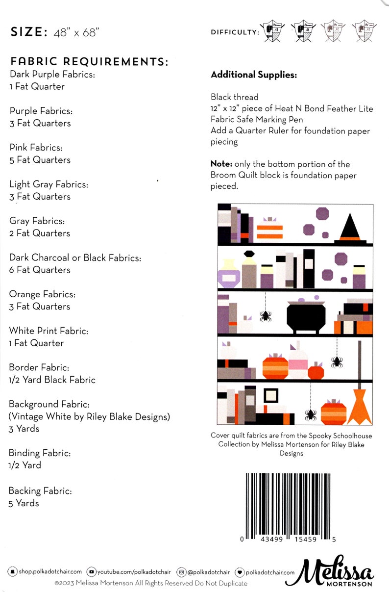 Spookie Shelfie Quilt (A Fat Quarter Friendly Quilt Pattern) By ...