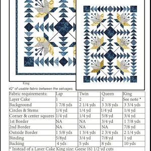 Geese in the Lillies *pieced Quilt Pattern* By: Debbie Maddy of Tiori ...