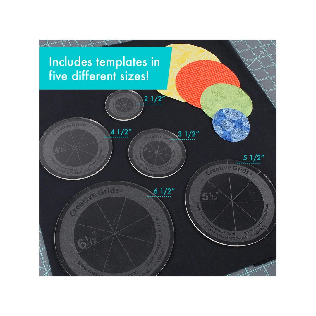 Rotary Cutting Circles Template Set - 5 Pcs *acrylic Template Ruler* By ...