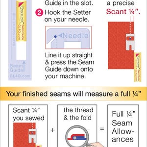 Seam Guide Setter * Sew Precise Scant 1/4 Inch Seam* Removable Seam ...