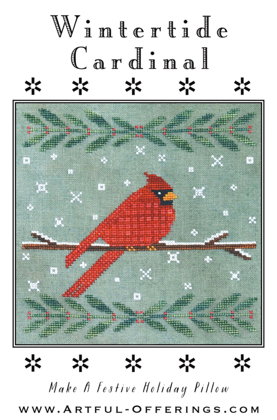 Wintertide Cardinal *counted Cross Stitch Pattern* By: Karina Hittle of ...