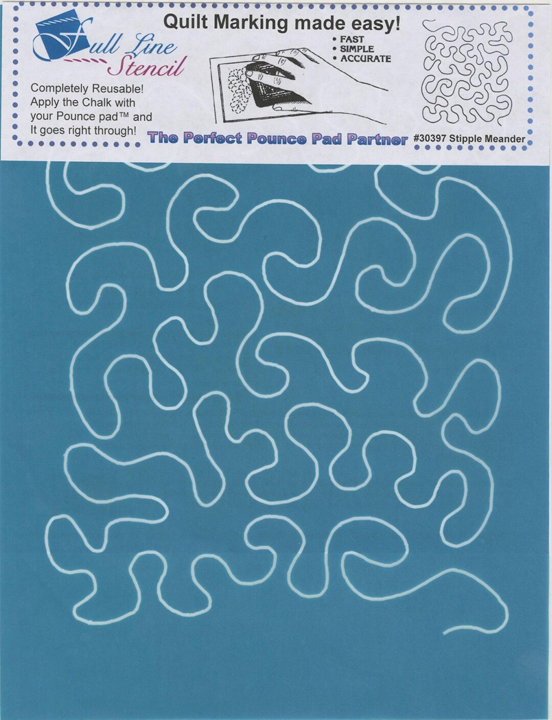 Stipple Meander *reusable Pounce Chalk Stencil**full Line Stencil for ...