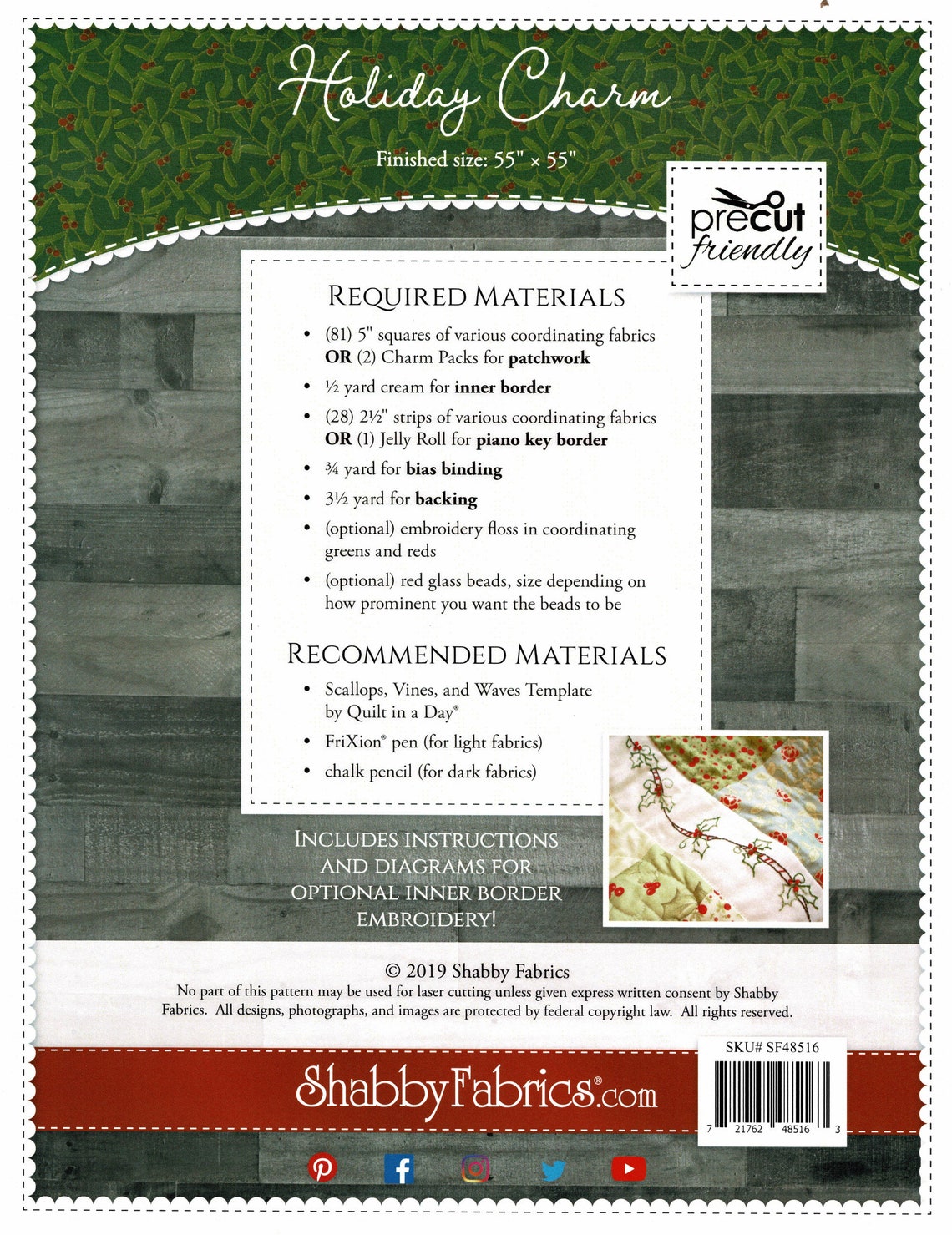 Holiday Charm *quilt Pattern - Pre-cut Friendly* By: Jennifer Bosworth ...