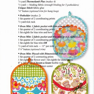 Pot Handlers *sewing Pattern for Potholders & Oven Mitts With ...