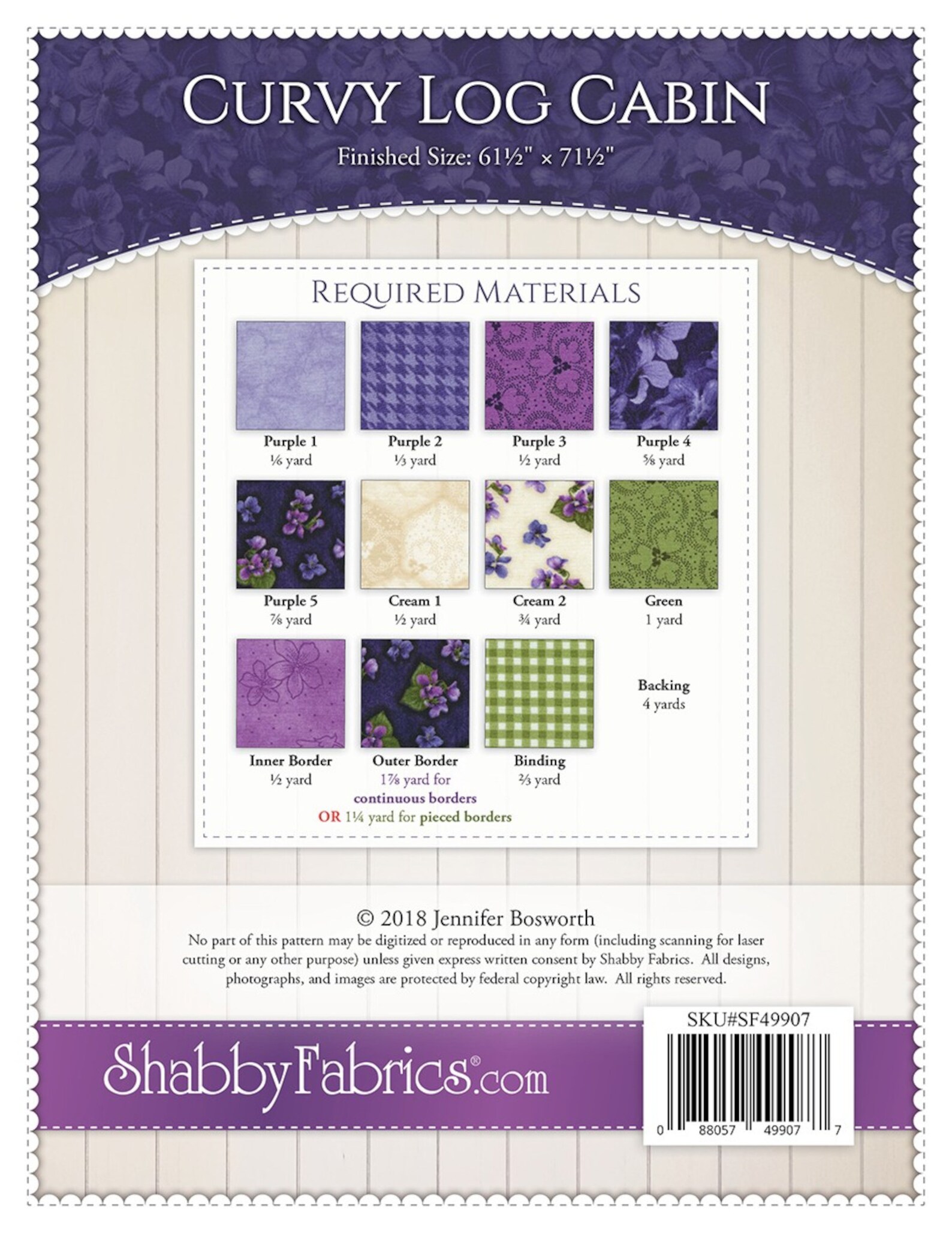 Curvy Log Cabin *pieced Quilt Pattern* By: Jennifer Bosworth - Shabby ...