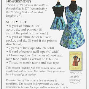 The "clara" *apron Pattern* From: Rebecca Ruth Designs - Etsy