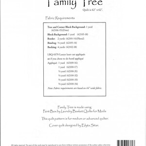 Family Tree *appliqué Quilt Pattern* By: Edyta Sitar - Laundry Basket ...