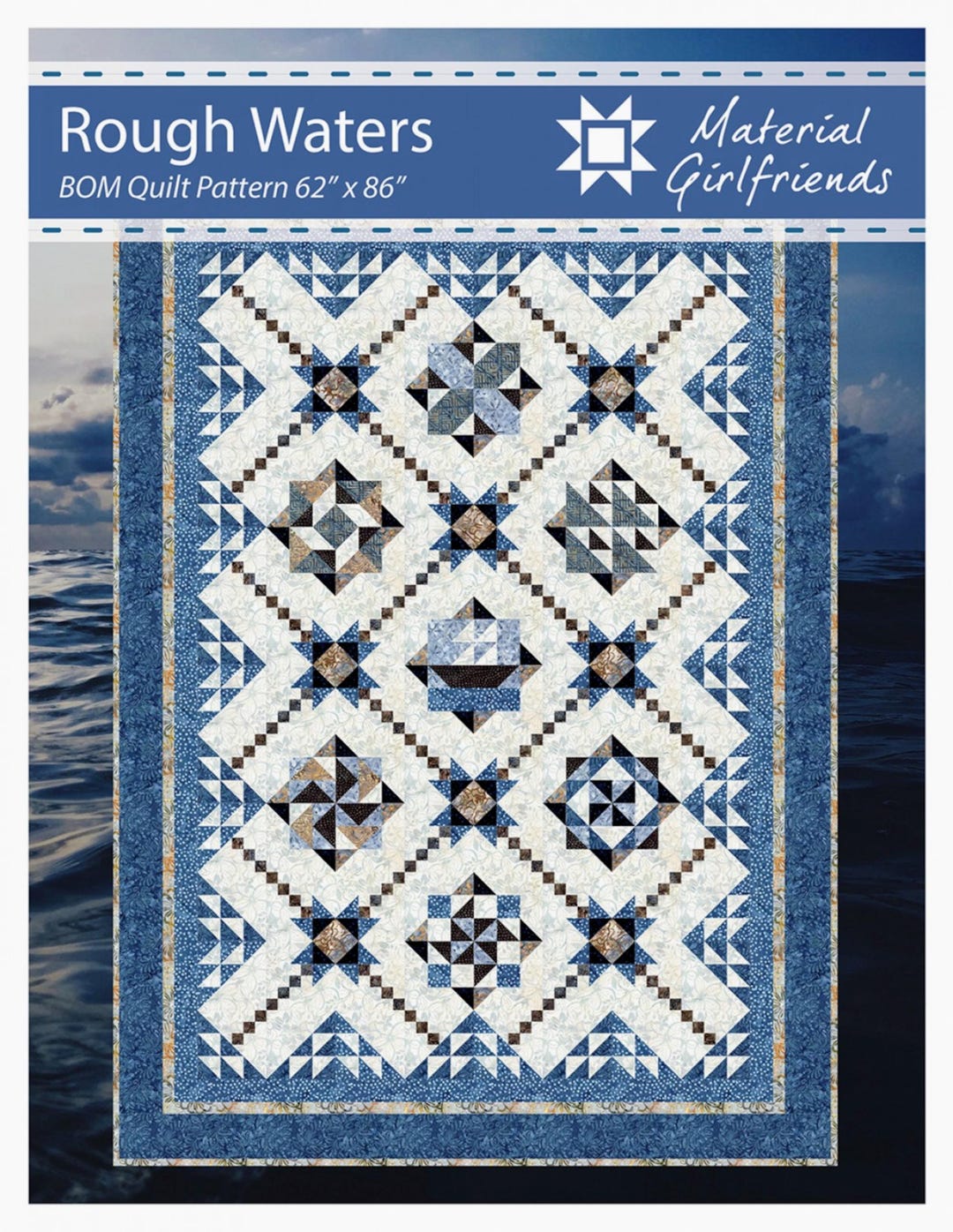 Rough Waters * Pieced Quilt Pattern * By: Material Girlfriends - Etsy