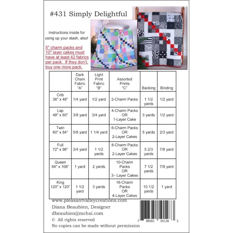 Simply Delightful Quilt Pattern *pre-cut Friendly Design* From ...
