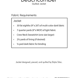 Beachcomber Jacket *sewing Pattern-note: This is Not a Sewing Pattern ...