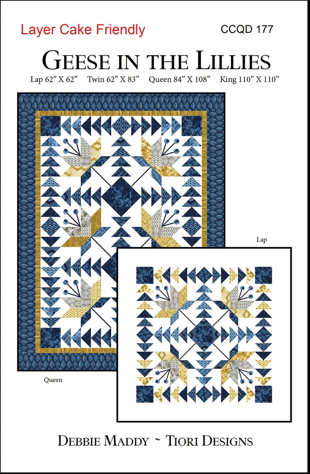 Geese in the Lillies *pieced Quilt Pattern* By: Debbie Maddy of Tiori ...