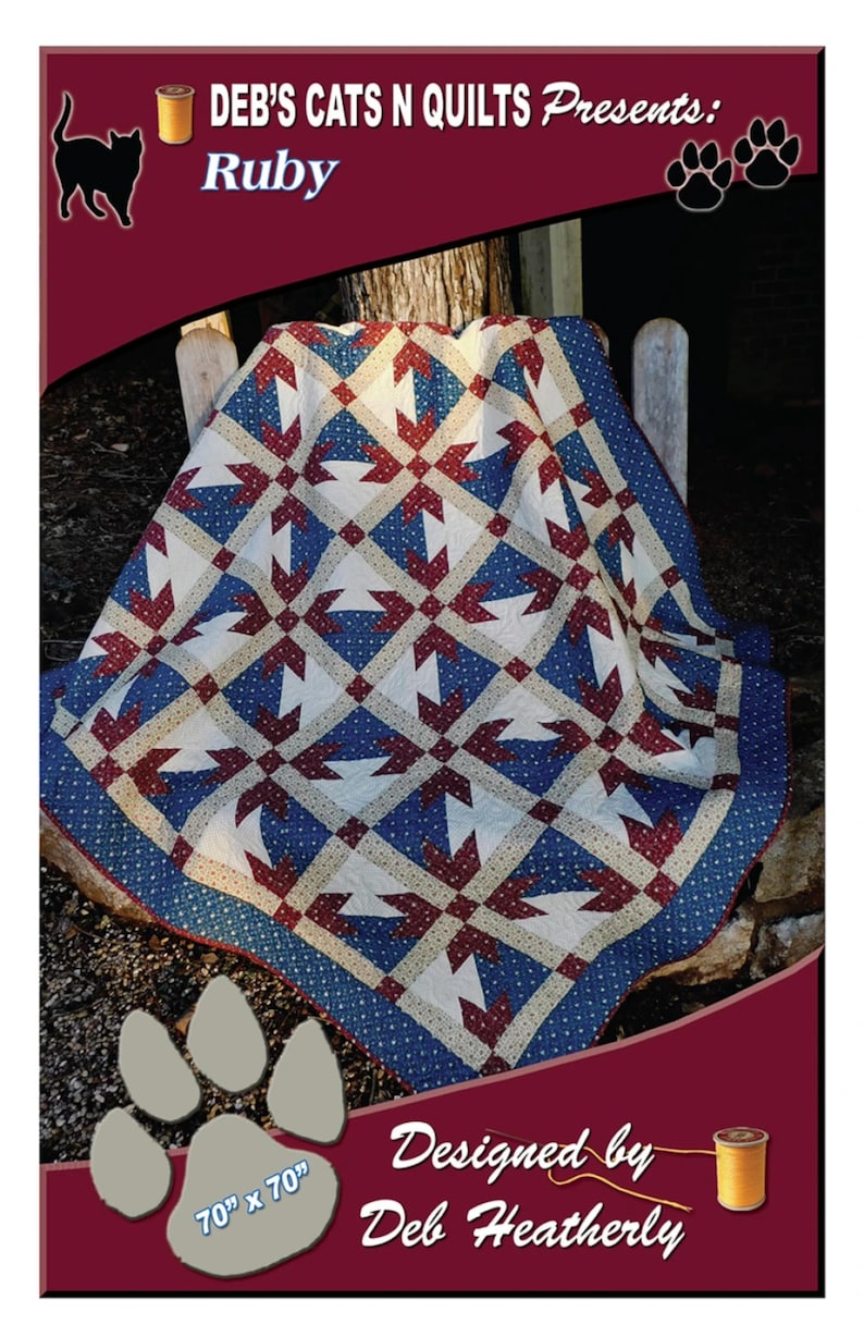 Ruby *A Hunter's Star Quilt Pattern:* by Deb Heatherly of Deb's Cats N ...