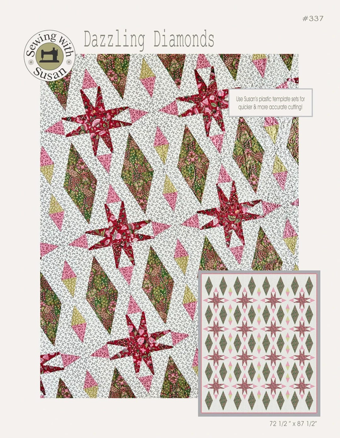 Dazzling Diamonds * Pieced Quilt Pattern * By: Susan R Marth of Suzn ...