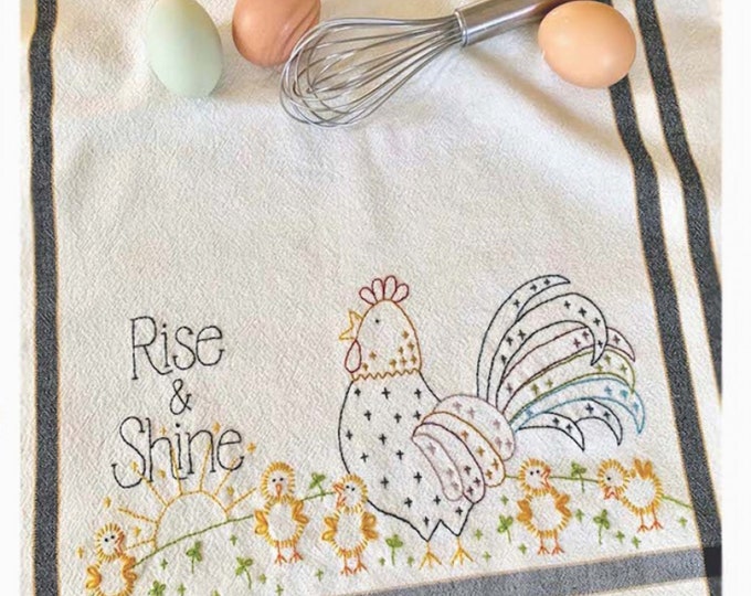 Rise and Shine *chicken Hand Embroidery Dishtowel Pattern* From ...