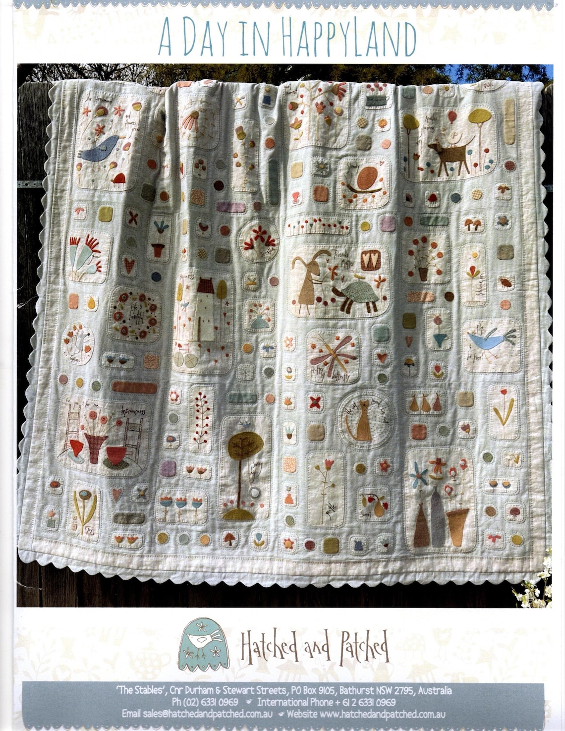 A Day in Happyland *folk Art Applique and Hand-embroidery Quilt ...