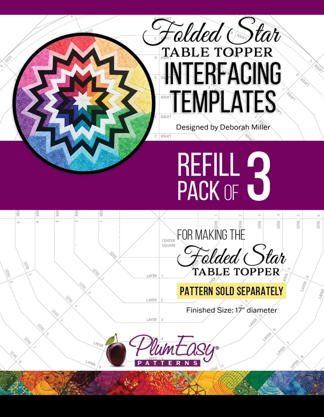 Folded Star Interfacing Templates 3-pack *REFILL* Use With Folded Star ...