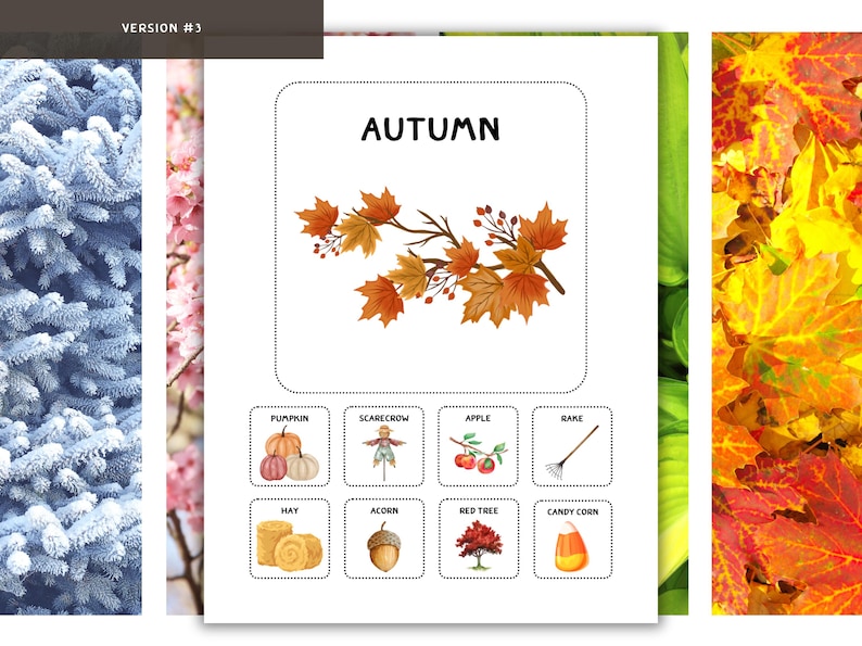 Four Seasons Matching Game Printable: Toddler Learning Cards (digital ...