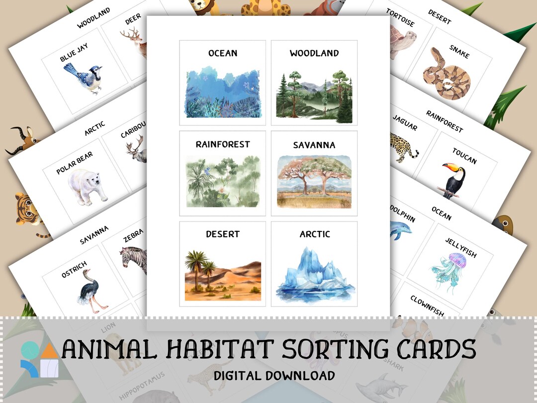 Animal Habitat Matching Cards Printable | Preschool & Early Learning ...