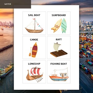 Transportation Sorting Cards Printable: Montessori Vehicle Matching ...