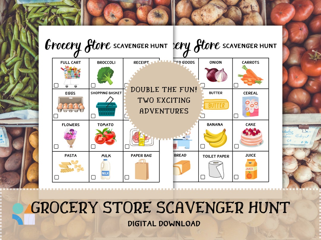 Grocery Store Scavenger Hunt Printable | Shopping Game for Kids ...