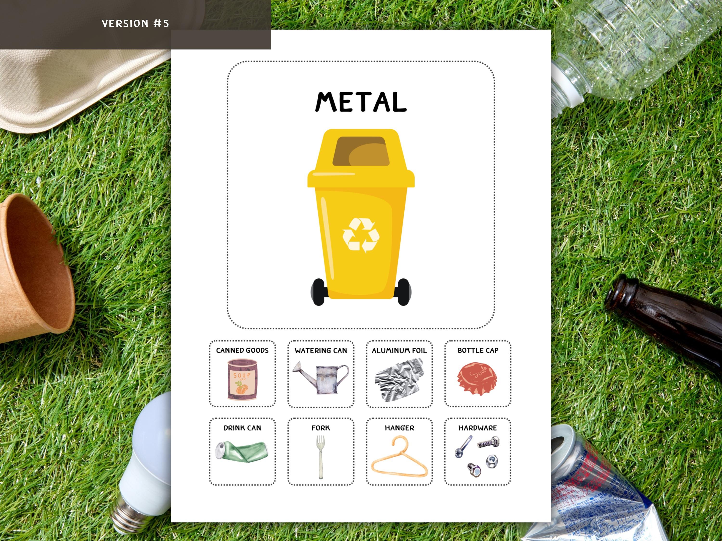 Recycling Matching Game Printable: Eco Sorting Cards, Earth Day ...