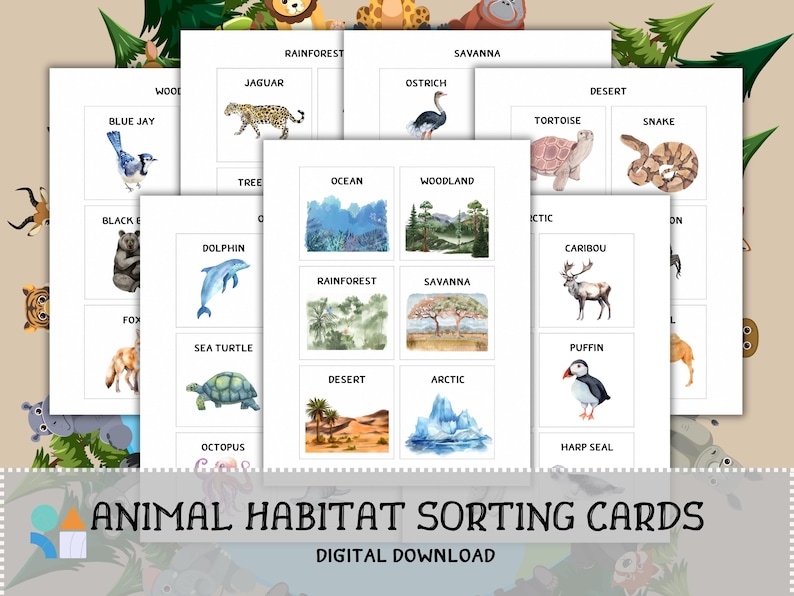 Sorting Animal Habitat Cards | Preschool & Early Learning Printable ...
