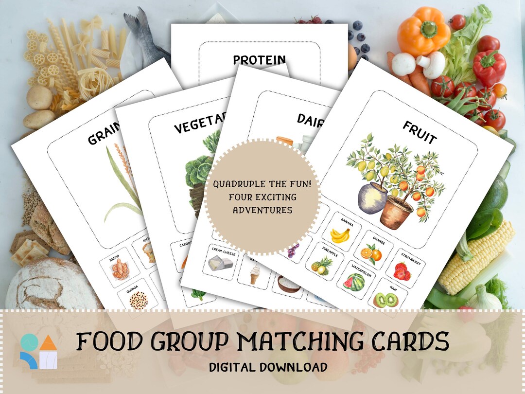 Food Group Matching Cards | Printable Sorting Activity for Toddlers ...
