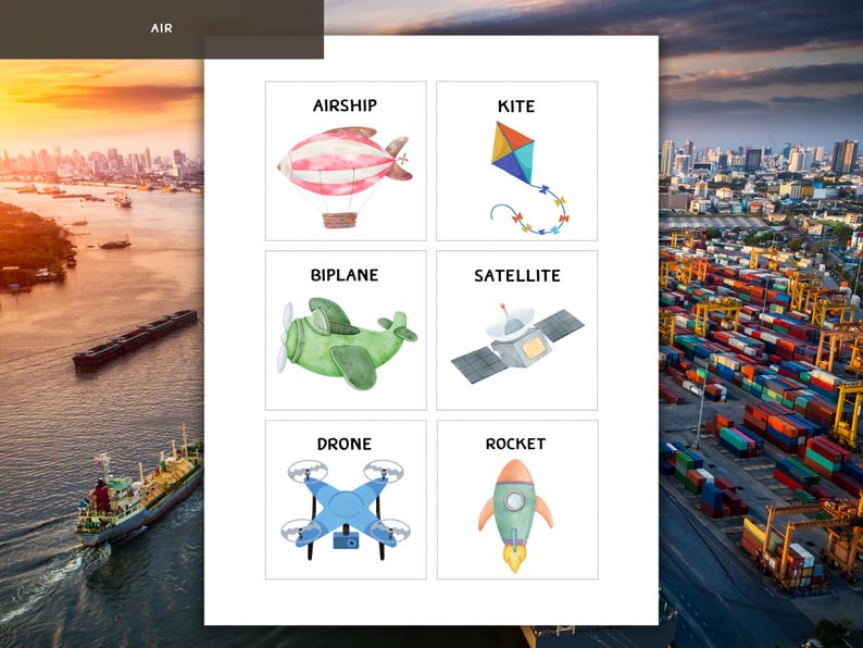 Transportation Sorting Cards Printable: Montessori Vehicle Matching ...