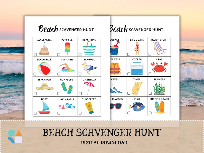 Beach Scavenger Hunt Printable for Kids | Fun Seaside Activity | Summer ...