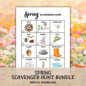 Spring Scavenger Hunt Printable: Outdoor Nature Game (digital Download ...