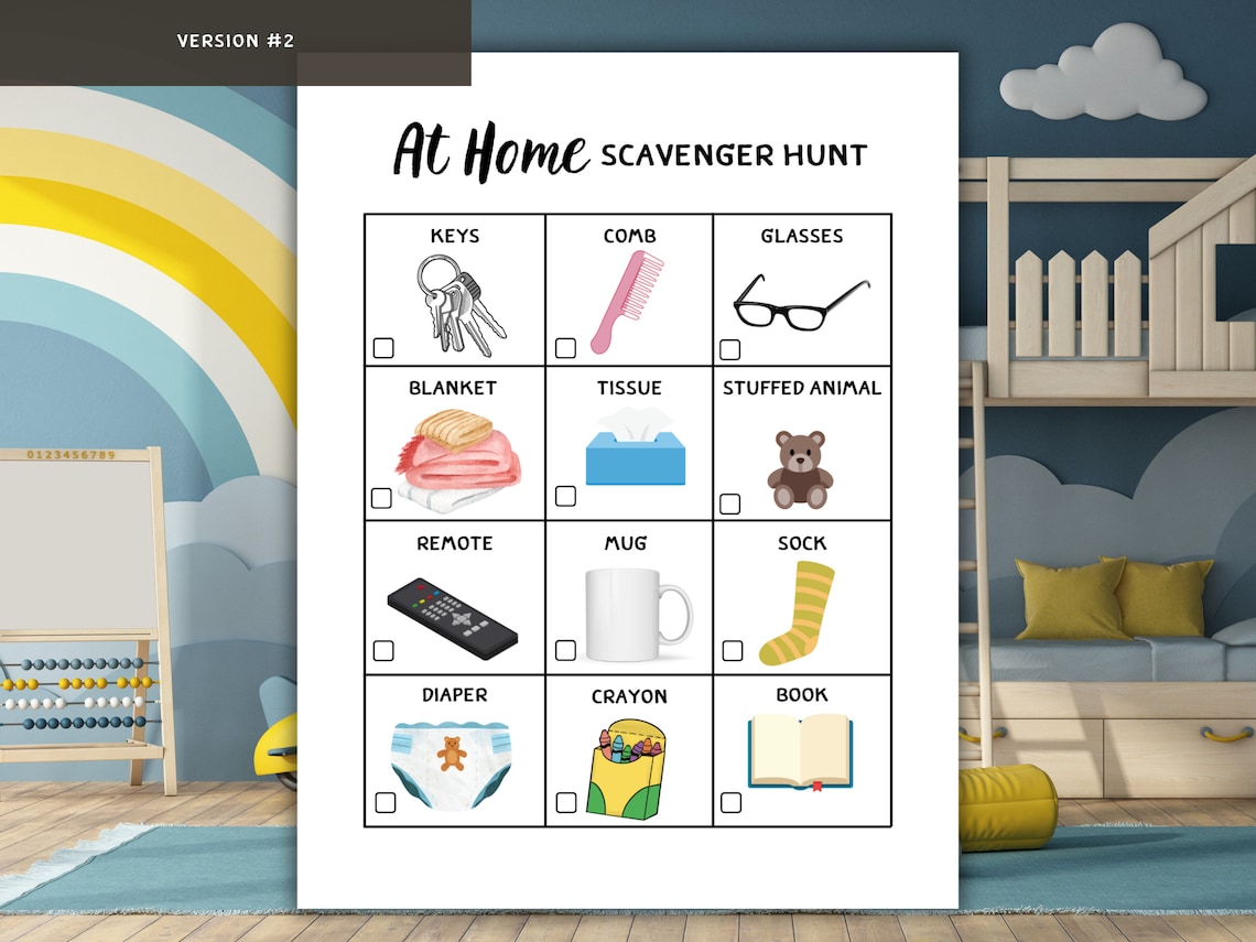 Home Scavenger Hunt Printable for Kids | Toddler & Preschool Indoor ...