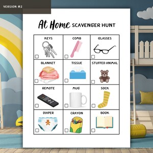 Home Scavenger Hunt Printable for Kids | Toddler & Preschool Indoor ...