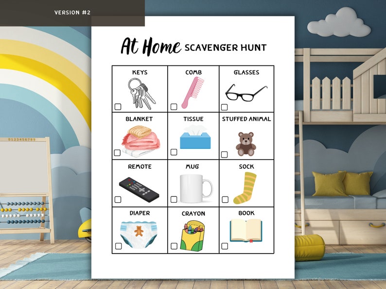 Home Scavenger Hunt Printable for Kids | Toddler & Preschool Indoor ...