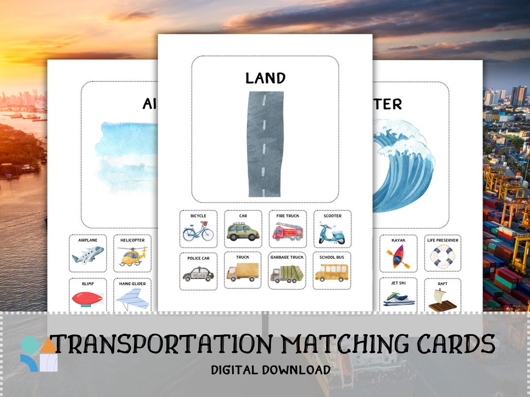 Transportation Matching Game for Toddlers | Printable Vehicle Sorting ...