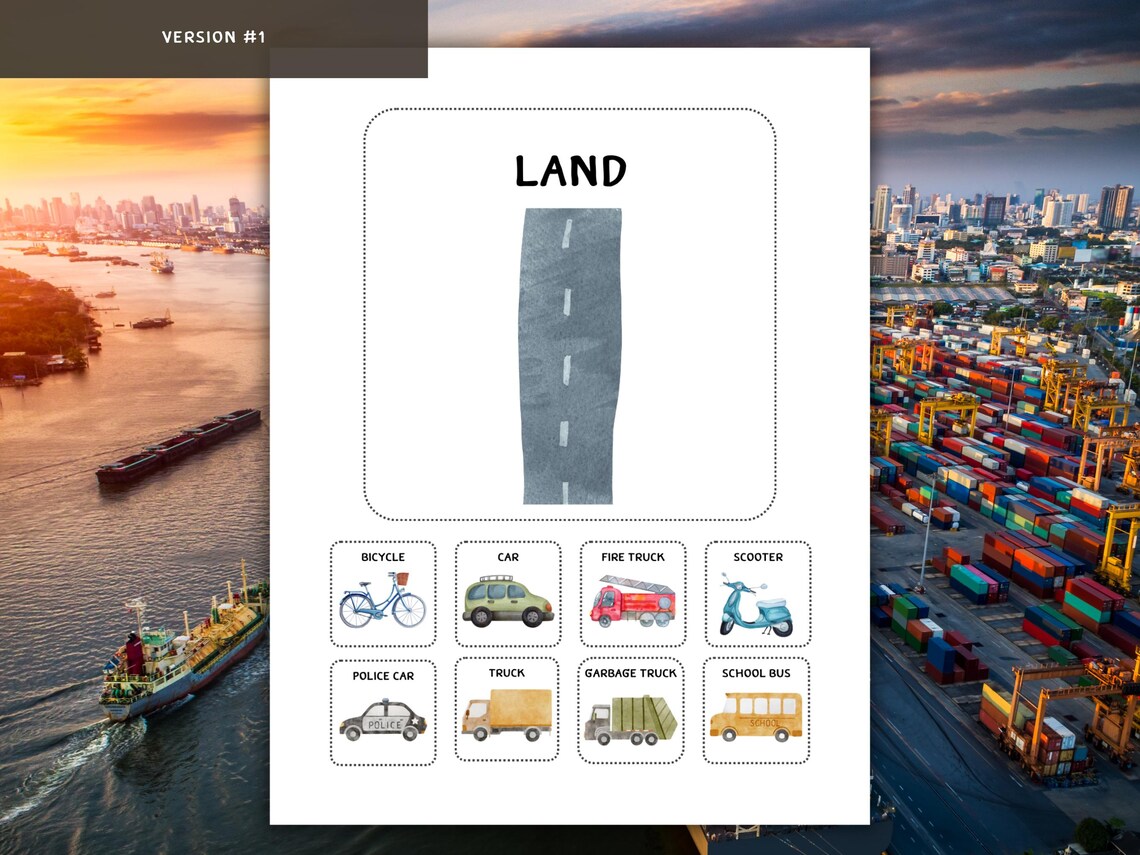 Transportation Matching Game for Toddlers | Printable Vehicle Sorting ...