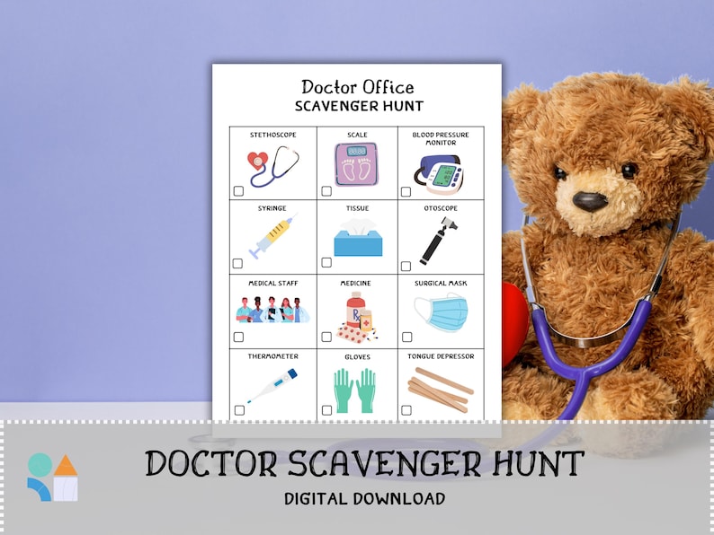 Doctor Office Scavenger Hunt Printable: Toddler Waiting Room Game ...