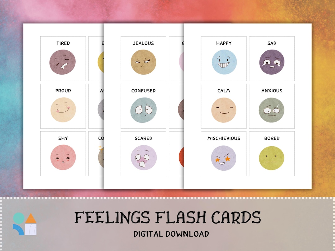 Feelings Flash Cards for Kids | Printable Emotions for Toddlers ...