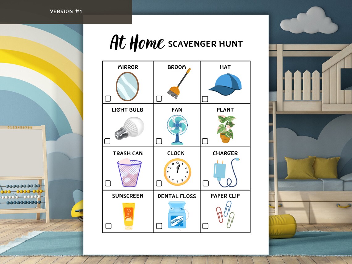 Home Scavenger Hunt Printable for Kids | Toddler & Preschool Indoor ...