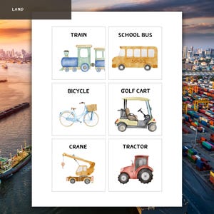 Transportation Sorting Cards Printable: Montessori Vehicle Matching ...