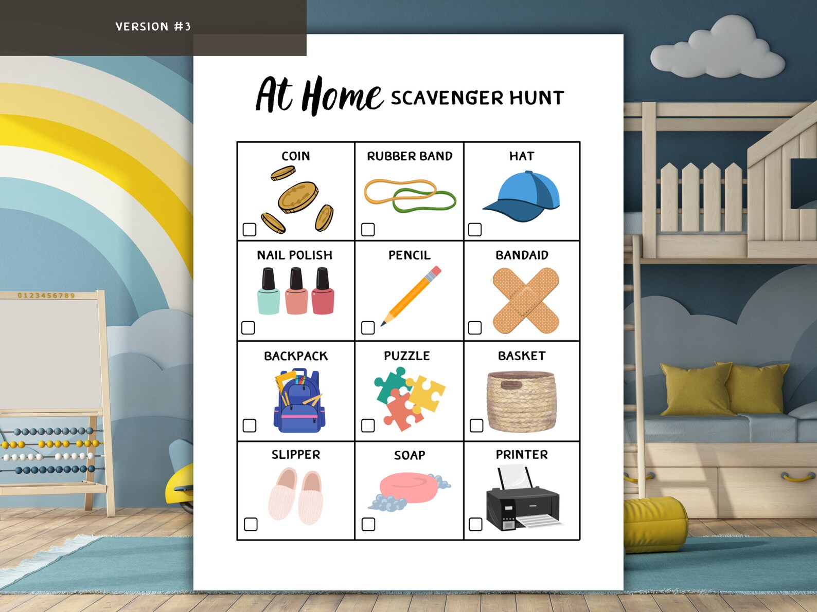 Home Scavenger Hunt Printable for Kids | Toddler & Preschool Indoor ...