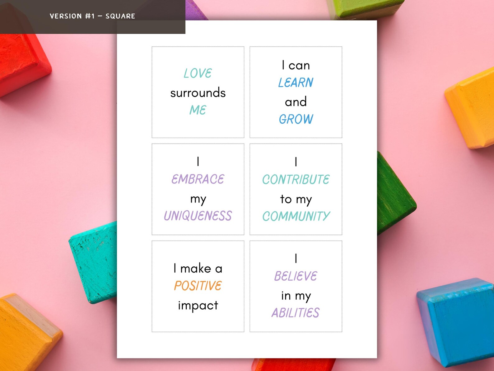 Printable Affirmation Cards for Kids | Growth Mindset & Confidence ...