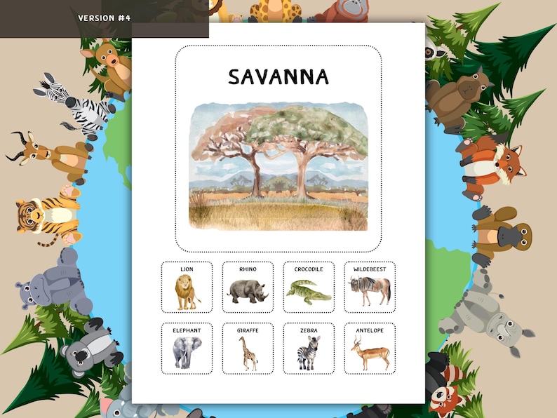 Montessori Animal Habitat Matching Game Printable: Preschool Science ...