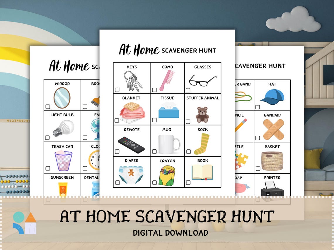 Home Scavenger Hunt Printable for Kids | Toddler & Preschool Indoor ...