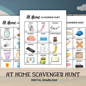 Home Scavenger Hunt Printable for Kids | Toddler & Preschool Indoor ...
